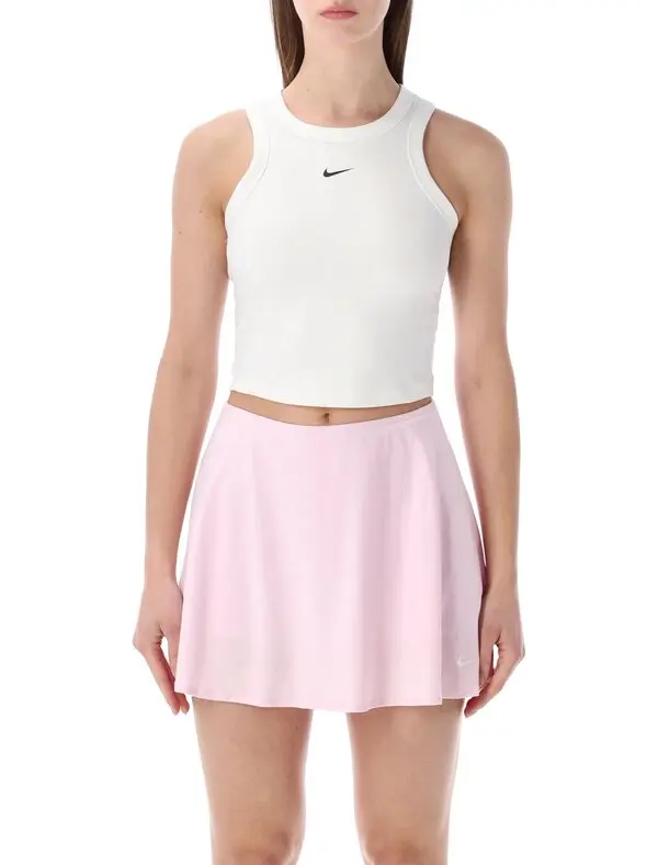 Nike Cropped Fitted Tank Top For Training And Everyday Wear - White