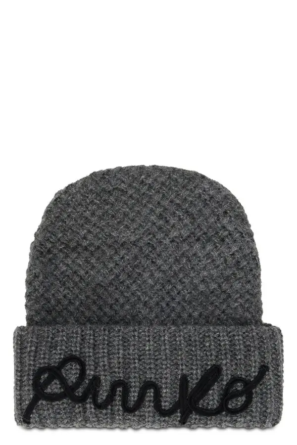 Pinko Embroidered Logo Beanie Hat