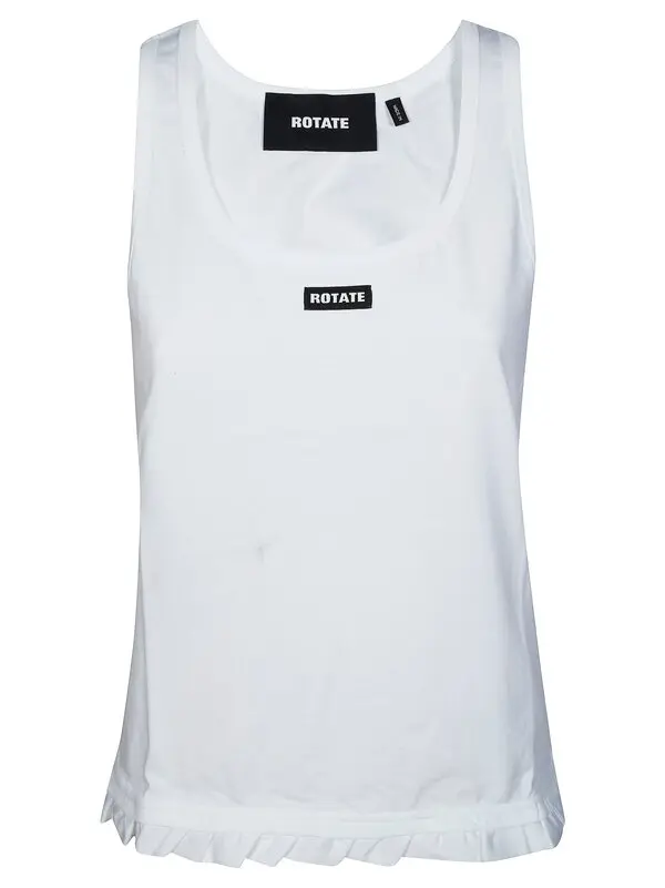 ROTATE BY BIRGER CHRISTENSEN Volant Logo Tank Top - Bianco