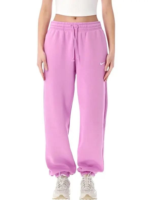 Nike High-waisted Oversized Fleece Sweatpants - Magenta