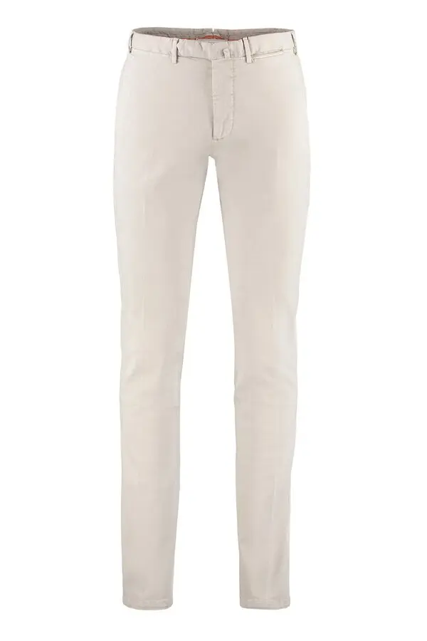 THE ALPHABET The Stretch Cotton Chino Trousers With Welt Pockets