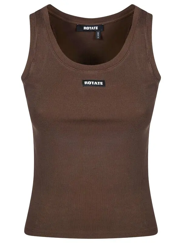 ROTATE BY BIRGER CHRISTENSEN Logo Tank Top For - Marrone
