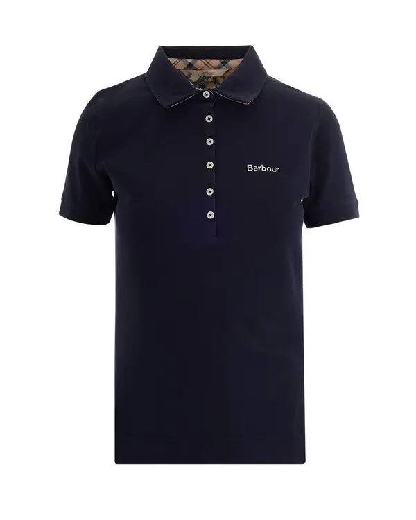 Barbour Classic Polo Shirt With Spread Collar - Navy/hessian