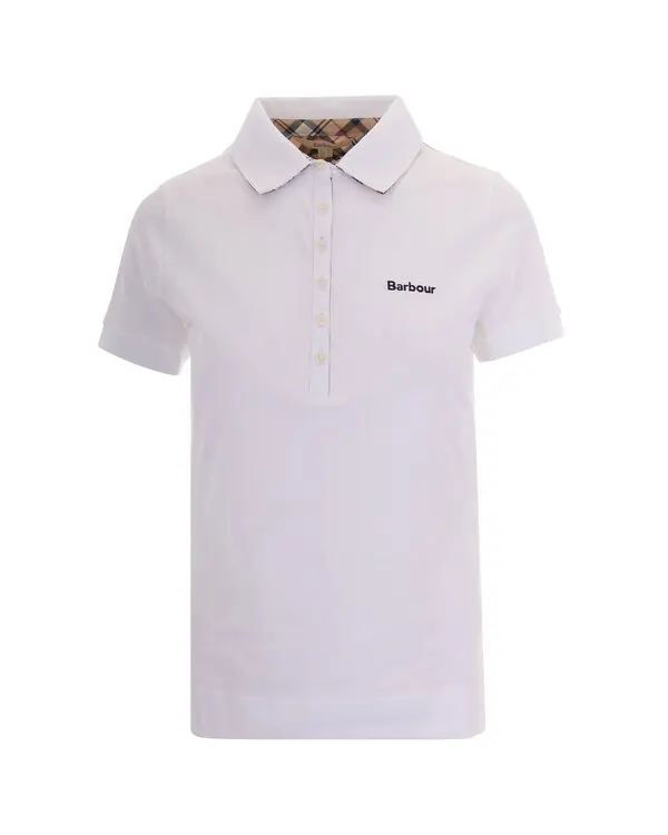 Barbour Mini Soft Touch Polo Shirt - White/hessian