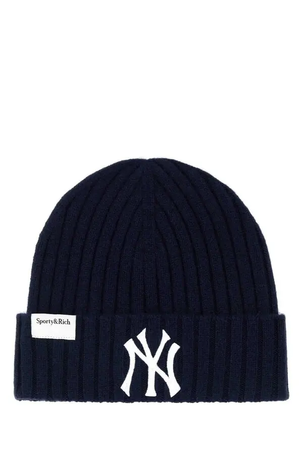 SPORTY & RICH Yankees Cashmere-blend Beanie Hat