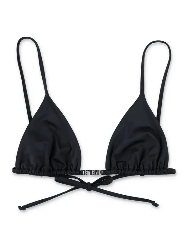 LET'S SWIM Triangle Bikini Top Size - Black