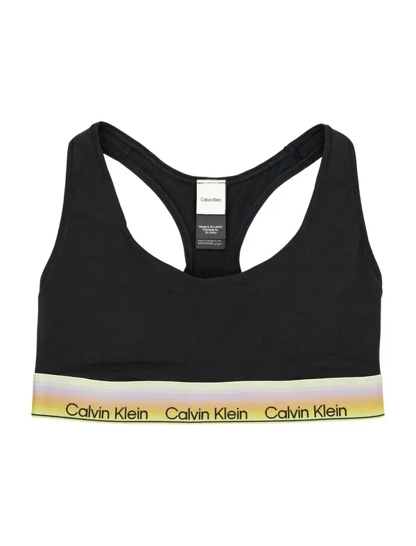 Calvin Klein Sporty Bralette With Racerback Design - Black
