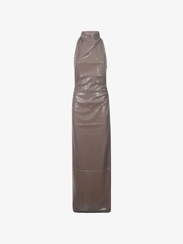 ROTATE BY BIRGER CHRISTENSEN Side Zip High-neck Lined Dress - Marrone