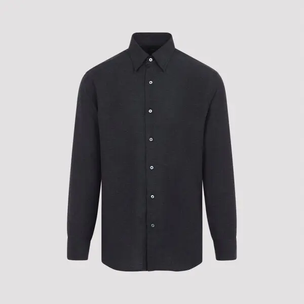 Brioni Hidden Placket Cotton-cashmere Shirt