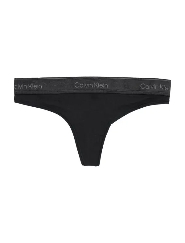 Calvin Klein Logo Waistband Thong Underwear - Nero