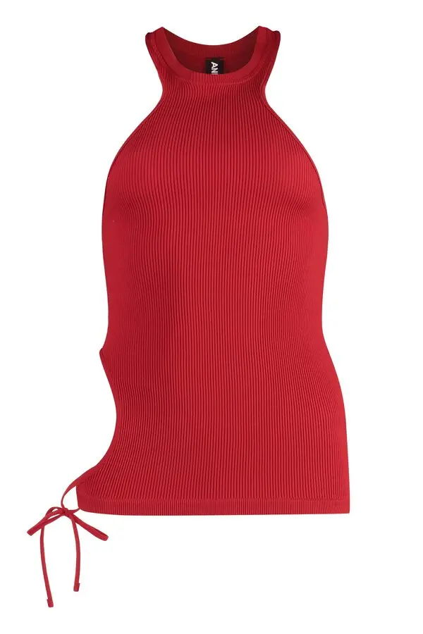 ANDREĀDAMO Ribbed Cut-out Tank Top