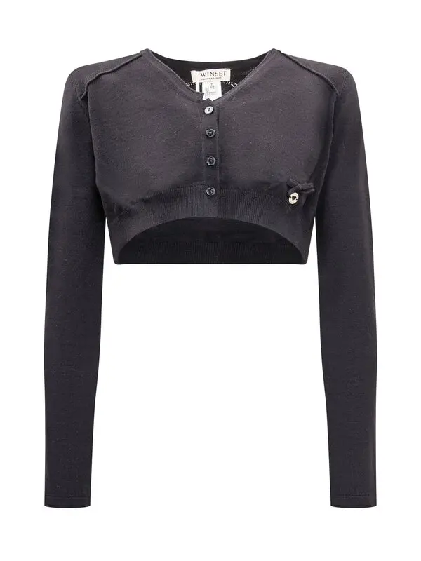 Twin-set Stylish Logo Cardigan For All Seasons Reference Months - Nero