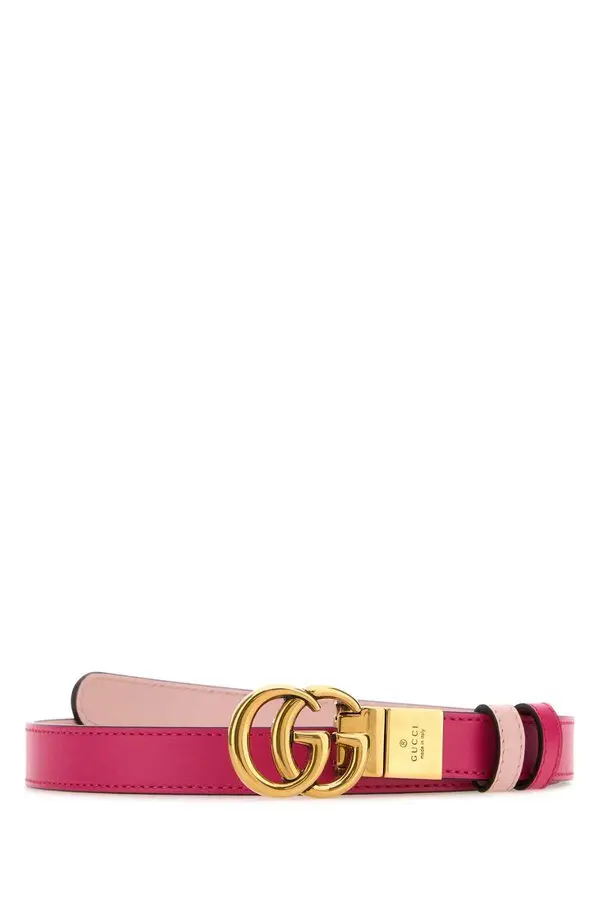 Gucci Gg Marmont Reversible Leather Belt, 2 Cm Width - Pink