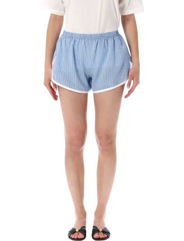 THE FRANKIE SHOP Chic Striped Mini Shorts - Bluewhite Stripes