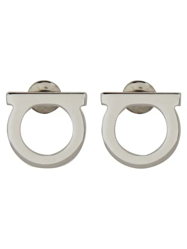 FERRAGAMO Gancini Hook Earrings - Silver
