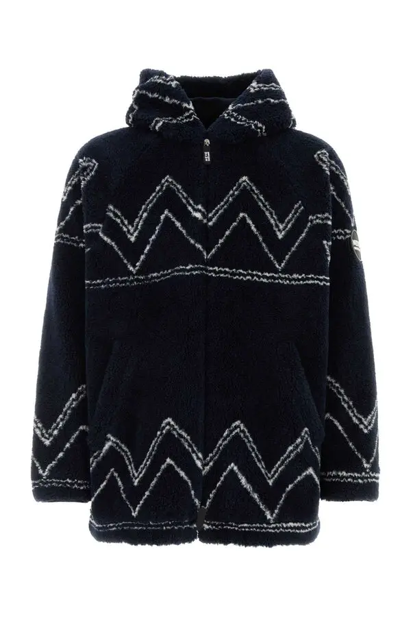 Giorgio Armani Embroidered Teddy Zip-up Jacket - Printed