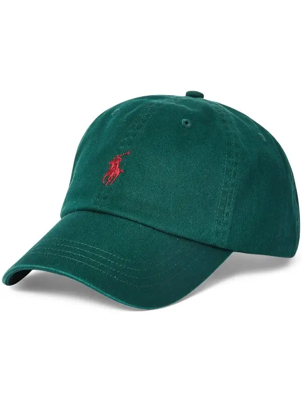 Polo Ralph Lauren Cotton Cap With Signature Embroidered Pony And Buckled Strap - Verde