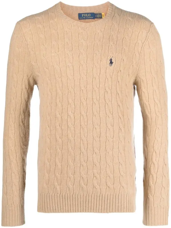 Polo Ralph Lauren Cable-knit Wool And Cashmere Sweater - Beige