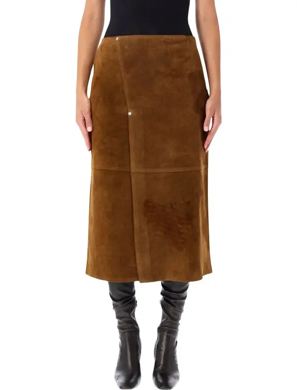 Studio Nicholson Suede Leather Midi Skirt