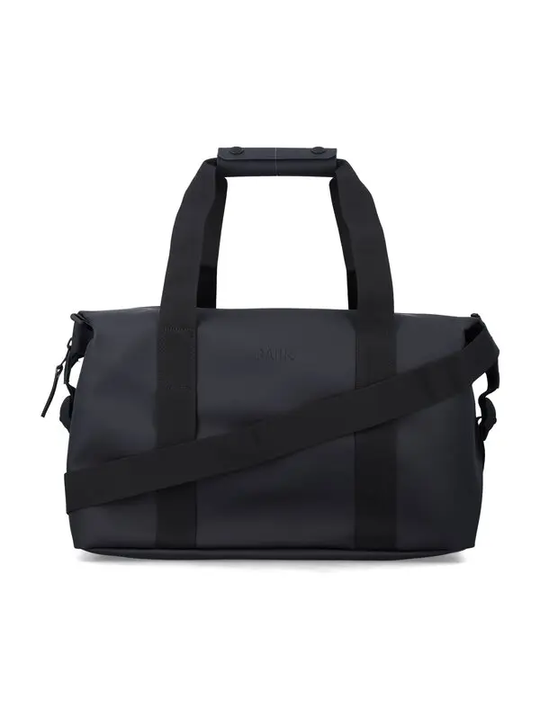 Rains Hilo Weekend Handbag Small, Water-resistant Pu Mini Travel Bag With Full-length Zipper & Crossbody Strap - Nero