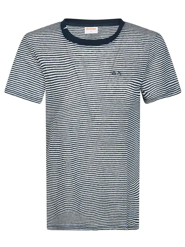 SUN 68 Striped Linen Mini T-shirt