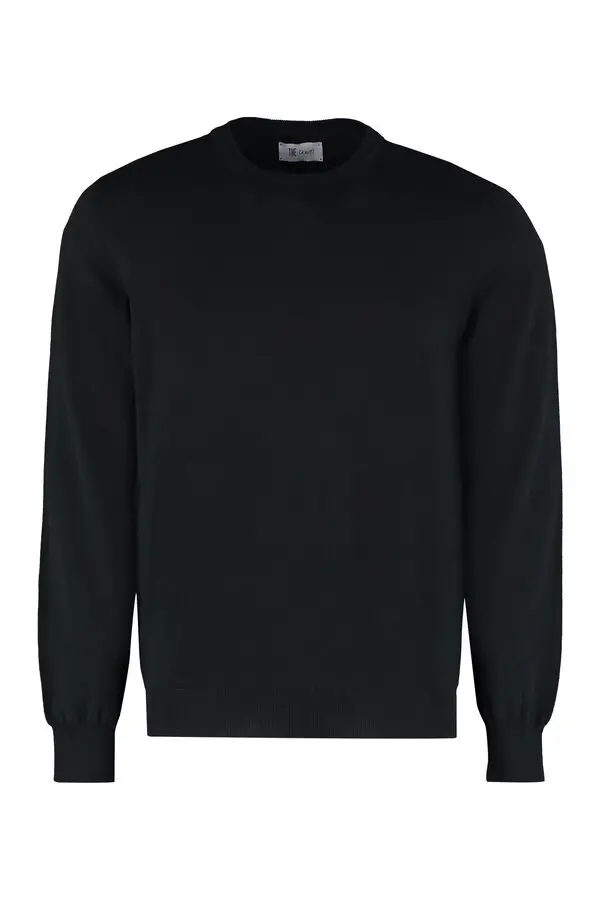 THE ALPHABET Cotton Crew Neck Sweater - Black