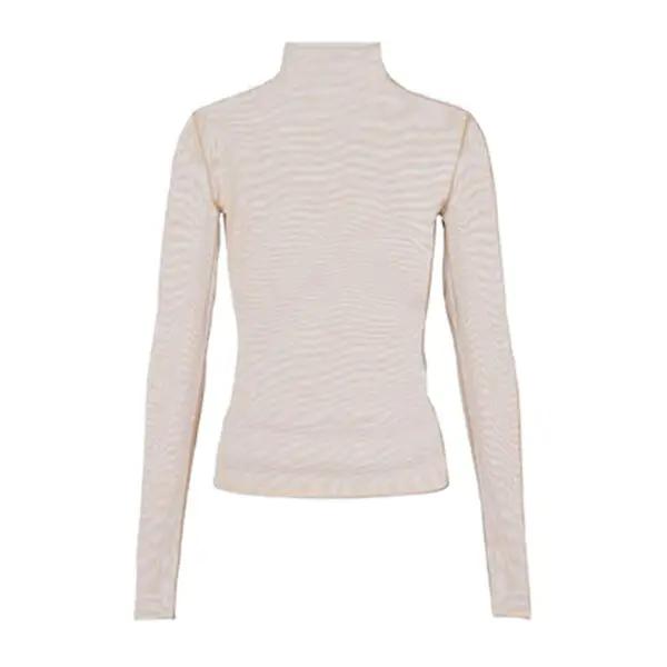 THE FRANKIE SHOP Long Sleeve Mesh Tee - Beige