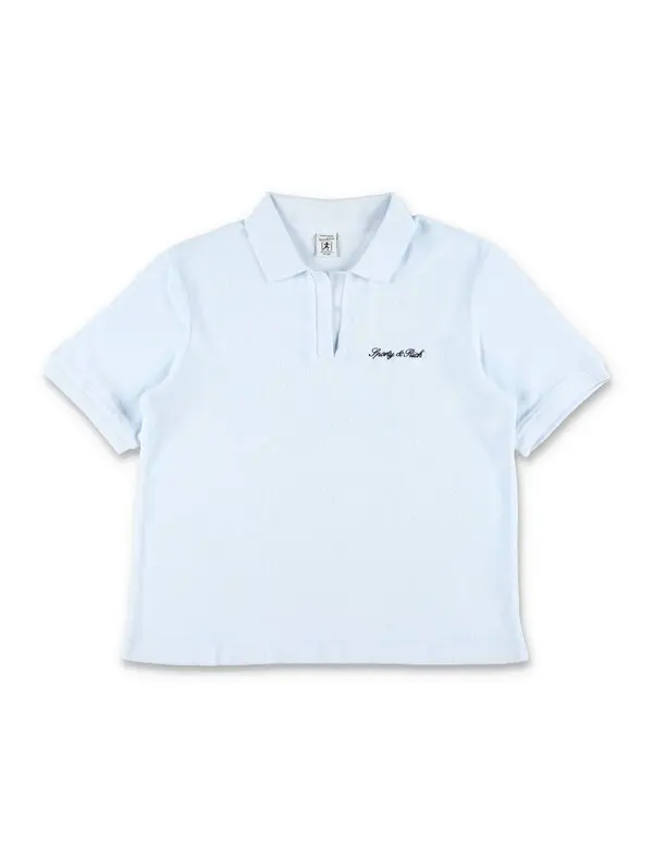 SPORTY & RICH Classic Polo With Embroidered Logo - Blu