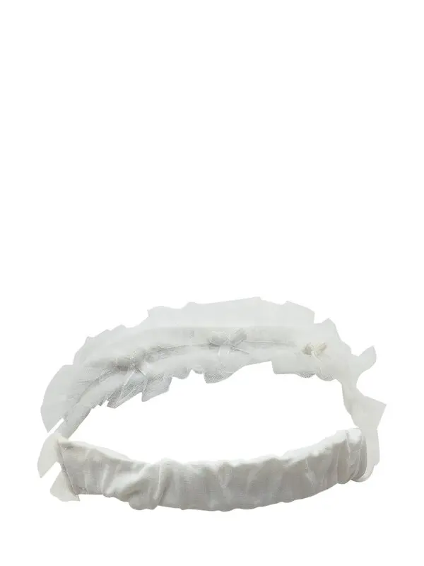 Monnalisa Chic Tulle Bow Headband - Panna