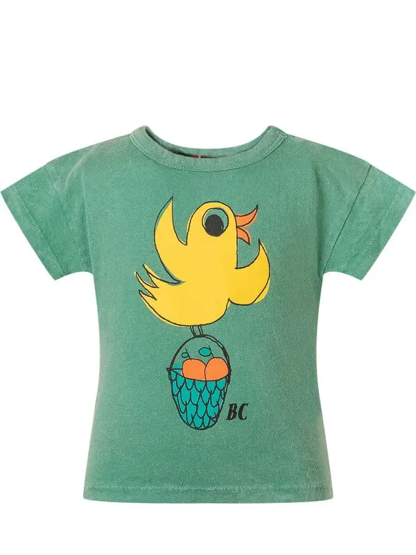 BOBO CHOSES Mini T-shirt With Fun Orange Prints