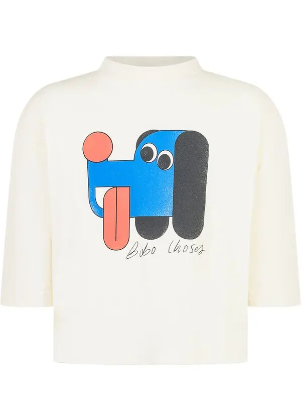 BOBO CHOSES Mini T-shirt With Stampaint Cane Design