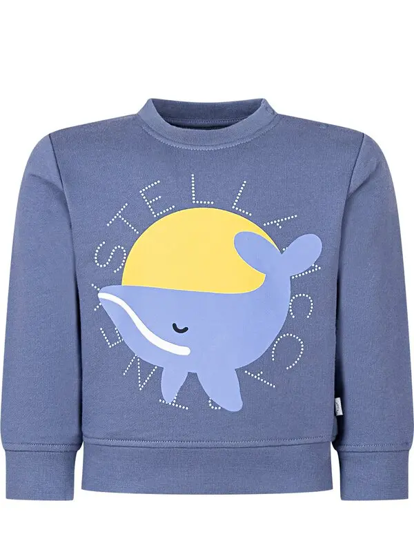 Stella McCartney Mini Sweatshirt With Playful Print And Classic Neckline