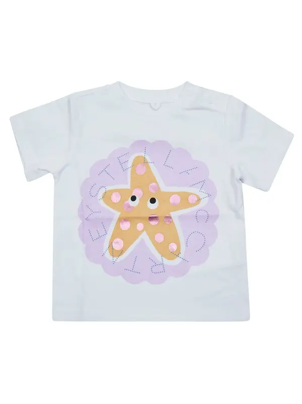 Stella McCartney Mini Logo Print Short Sleeve T-shirt - Bianco