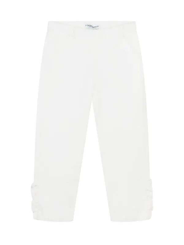 L'ORSOBRUNO Mini Velvety Corduroy Trousers For Fall 2025 - Bianco