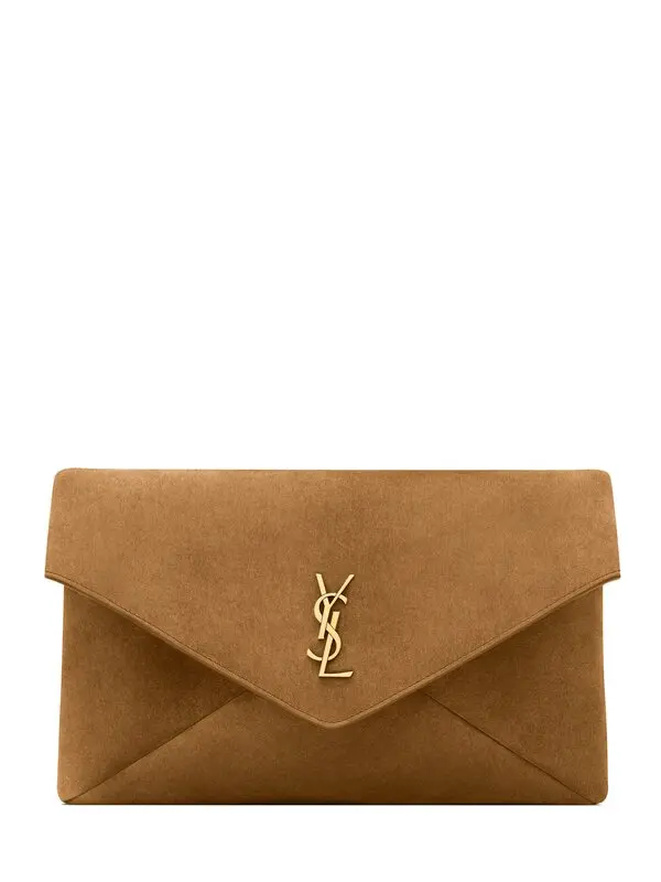 Saint Laurent Height 18 Cm Mini Shoulder Bag With Cassandre Origami Flap - Marrone