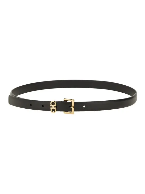 FERRAGAMO Gancini Hook Belt 1.8 Cm - Black