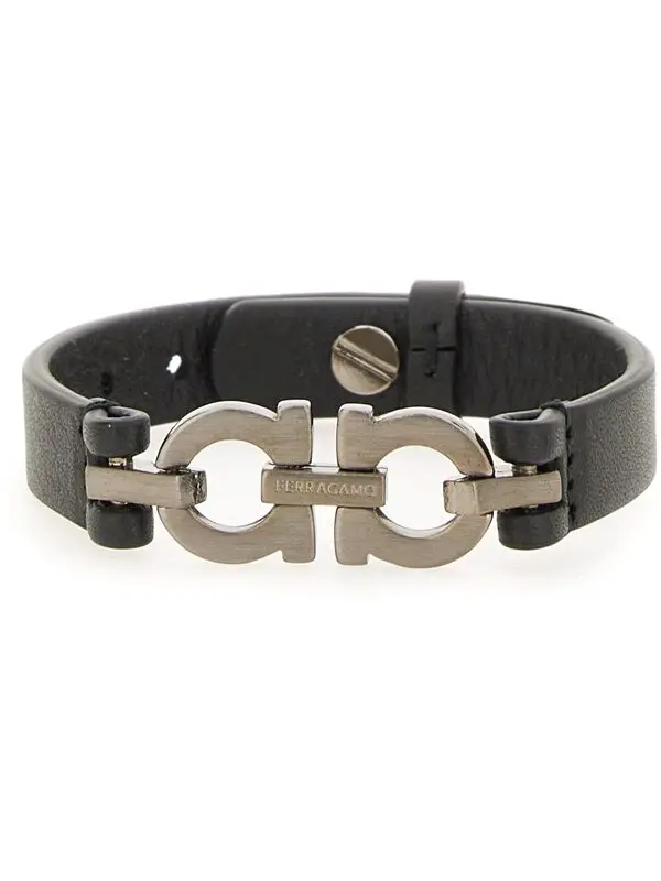 FERRAGAMO Double Hook Bracelet - Black