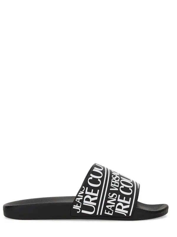 Versace Logo Sandals In 100% Elastane