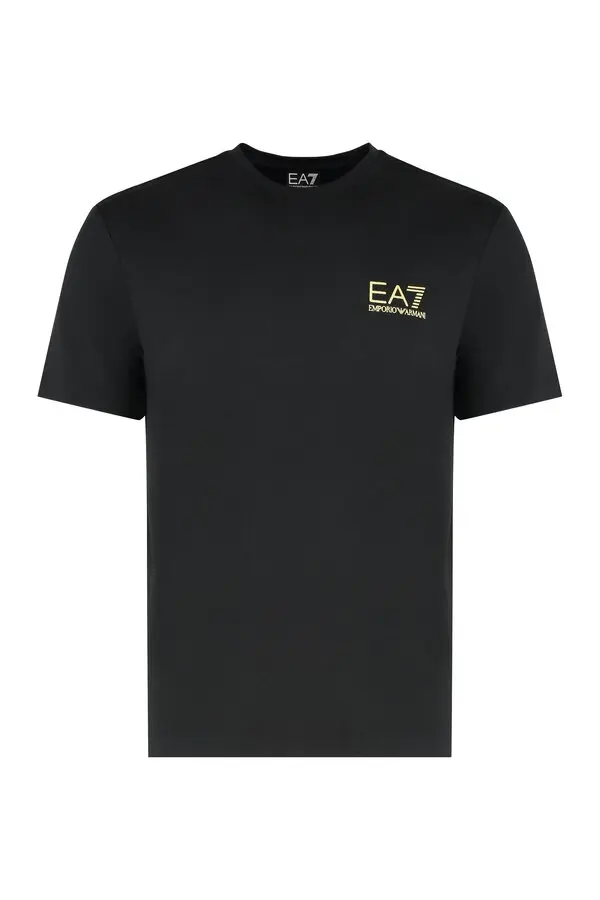 EA7 Logo Print T-shirt For - Black