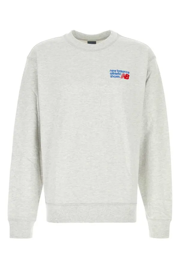 NEW BALANCE Melange Cotton Blend Sweatshirt - Grey