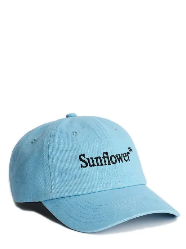 SUNFLOWER Embroidered Cotton Cap - Azzurro