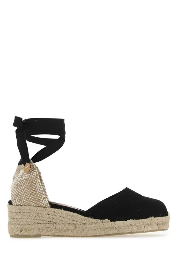 CastaÑer Canvas Carina Wedges - Black
