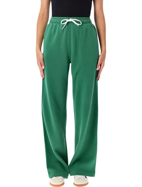Polo Ralph Lauren Wide-leg Cotton-blend Track Pants With Embroidered Pony - Verde