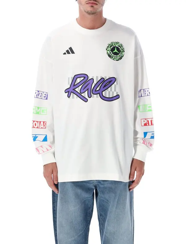 ADIDAS ORIGINALS Graphic Long Sleeve T-shirt - Bianco