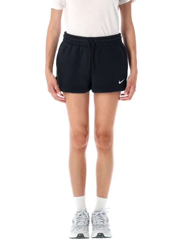 Nike Mid-rise Fleece Shorts For Casual Comfort - Black