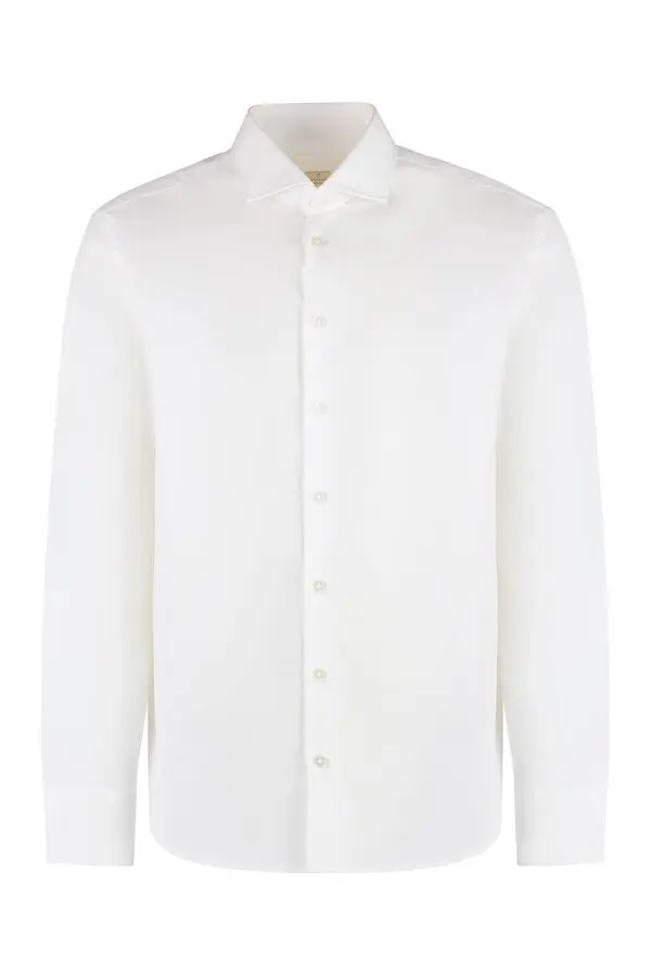 BASTONCINO Cotton Shirt With Rounded Hem - White
