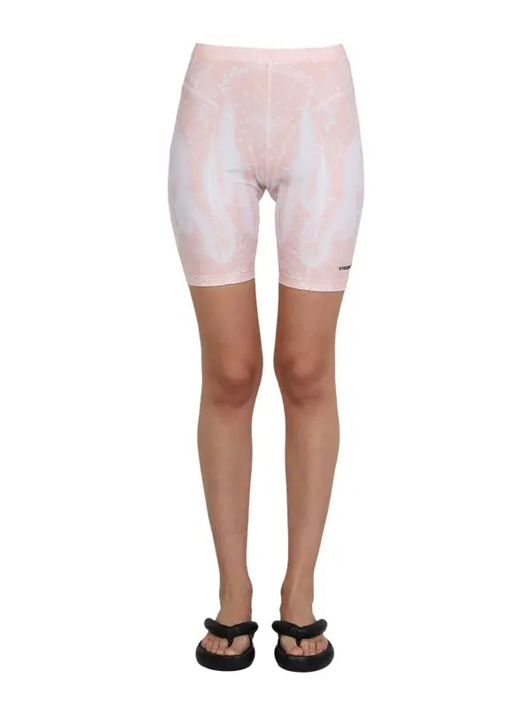 VISION OF SUPER Logo Mini Cyclist Bermuda Shorts - Pink