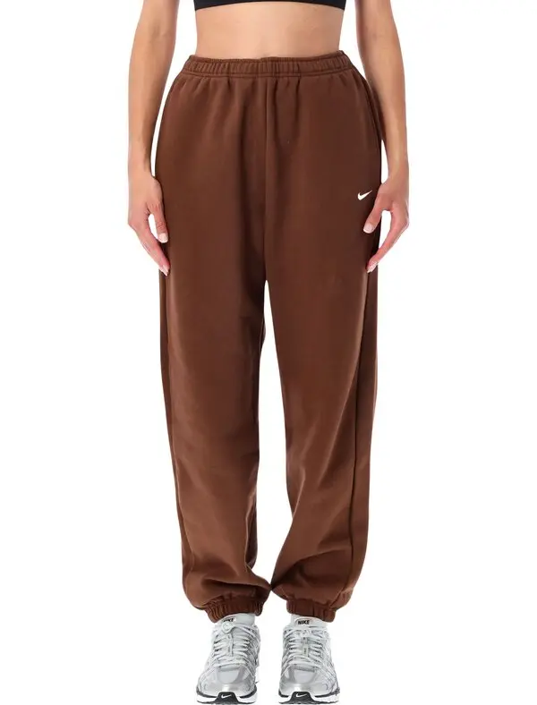 Nike Studio Fleece High-waist Oversized Sweatpants With Drawstring - Cocao