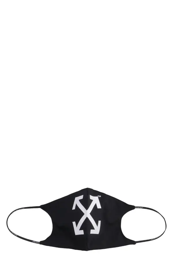Off-White Logo Cotton Mask - Black