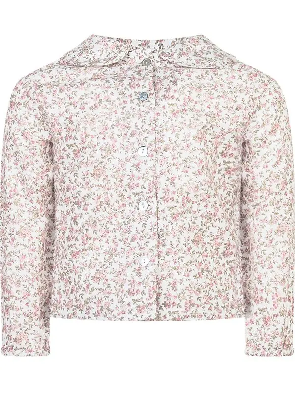 L'ORSOBRUNO Floral Long Sleeve Shirt With Collar